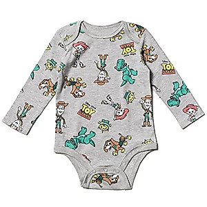 Disney Pixar Toy Story Alien Bullseye Rex Jessie Infant Baby Boys 4 Pack Bodysuits White/Gray/Blue/Black 12 Months