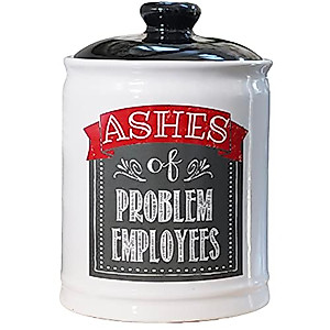 Cottage Creek Ashes of Problem Employees Piggy Bank, Candy Jar with Lid, Boss Gifts