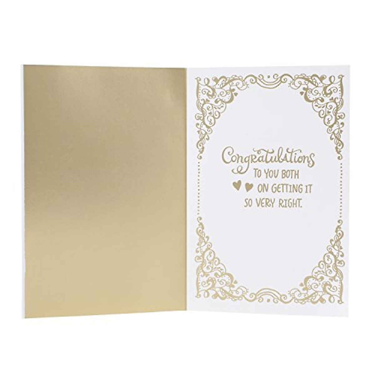 Hallmark Mahogany Wedding Card (Gold Heart), Gold Lettering (0299RZD2062)