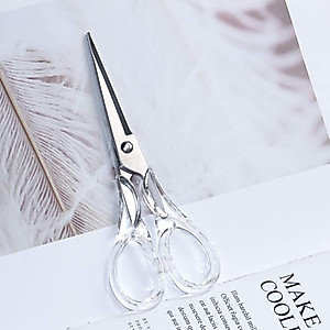 Multibey 6.5" Craft Scissors Office Scissors Desk Stationery Heavy Duty Straight Recycle Copper Fabric Paper Cutting Tool Tailor Shears (Holographic Rainbow/Colorful)