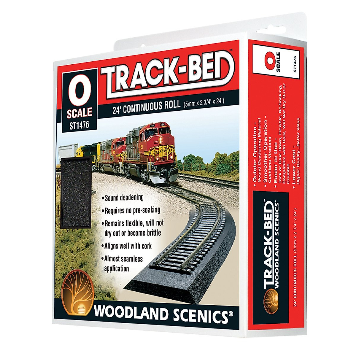Woodland Scenics O Scale Track-Bed Roadbed Material - Continuous Roll - 24ft
