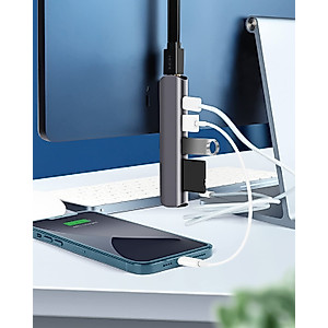 TWOPAN USB C Hub for MacBook Pro/Air M1 M2 M3, 6-in-1 Multiport Adapter with 4K HDMI, Thunderbolt 3, USB 3.0 Data Ports, SD & Micro SD Card Reader