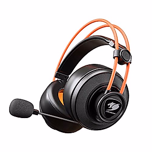 Cougar Immersa Ti Gaming Headset - Microphone and Volume Control - Lightweight- Noise Cancelling Headphone - 3.5m Phone Plug for PC Gaming, PS4 (3H300P40T.0001)