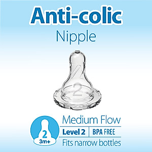 Dr. Brown's Anti-Colic Baby Bottles, Nipples and Accessories Bundle | Natural Flow Options+ Narrow Bottles with Level 1 and Level 2 Silicone Nipples