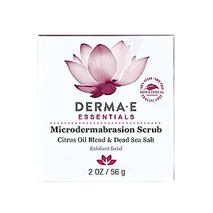 DERMA E Microdermabrasion Scrub with Dead Sea Salt & Citrus Essential Oils – Facial Exfoliating Scrub Smooths, Revitalizes and Renews – Ideal for Scars and Wrinkles, 2oz