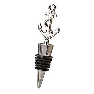 FASHIONCRAFT 1960 Nautical Wine Bottle Stopper, Silver Ocean Bottle Décor, Wine Stoppers Wedding Favors