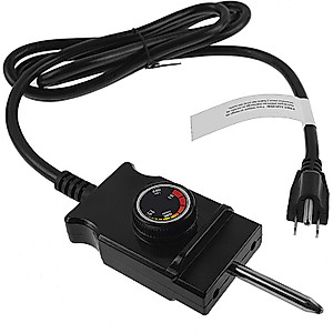 AJinTeby Universal Electric Smoker and Grill Heating Element with Adjustable Thermostat Cord Controller for Masterbuilt Smokers & Turkey Fryers, 1500 Watts Higher Heat