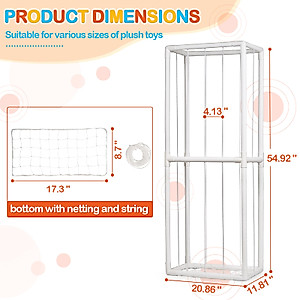 Lzttyee Stuffed Animal Storage Holder Stuffed Animal Zoo Storage Ideas Plush Storage with Bottom Net Stuffed Animal Zoo Storage Cage for Nursery Playroom Bedroom Toy Organizer (White Large)