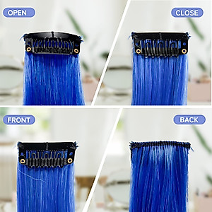 32 PCS Clip in Colored Hair Extensions for Kids, 20 Inches Rainbow Long Straight Hairpieces Synthetic,BEAHOT Hair Extensions-Pretty Gift for Cosplay Dress Up Fashion Party Birthday（32 Colors)