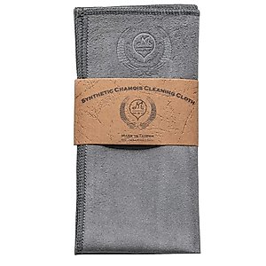MI&VI Synthetic Chamois Microfiber Instrument Cleaning & Polishing Cloth for Violin, Viola, Cello, Bass, Guitar, Saxophone, Flute 12x12in (Charcoal-Grey)