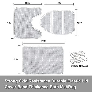 DDQQ Green Leaves Shower Curtain Sets with Non-Slip Rug, Toilet Lid Cover and Bath Mat, Plant Leaves Shower Curtain Sets with 12 Hooks, Durable Waterproof Shower Curtain for Bathroom Set Decor