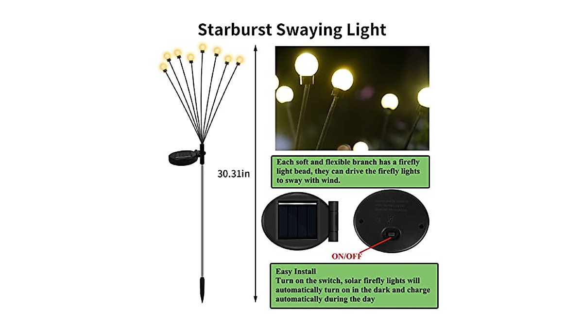 Anordsem Solar Garden Lights - Warm White Beautify Your Yard