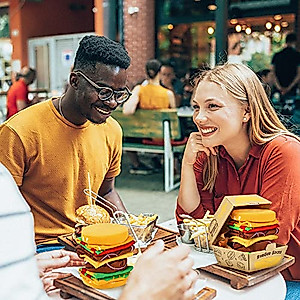 Funny Burger Socks Box for Men Women Teen Boys - Funny Gifts Hamburger Fun Novelty Funky Crazy Silly Cool Cute Food Socks-Valentines Day Birthday Gag Chirstmas Gifts Stocking Stuffers(L,2 pairs)