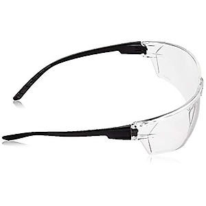 AmazonCommercial Double Lens Safety Glasses (Clear/Black), Anti-scratch, 12-pack