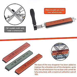 Bavnnro Professional Knife Sharpener Knife Sharpening Kit System, 360° Flip Design, Stainless Steel Home Knife Sharpening Kit Abrasive Holding System Tools with Whetstones