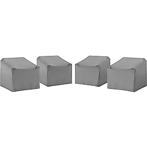 Crosley Furniture Patio Furniture Covers, Waterproof 4-Piece Outdoor Chair Cover Set for Backyard, Gray