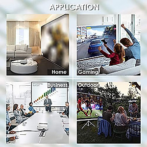 4K WiFi Projector, Full HD 1080P Bluetooth Projector for Outdoor Movies, 3500 Lux 3D LCD Home Theater with 30000 Hrs LED Lamp Life Support VGA/AV/HDMI/USB/TF Card, 150" Projector Display(White)