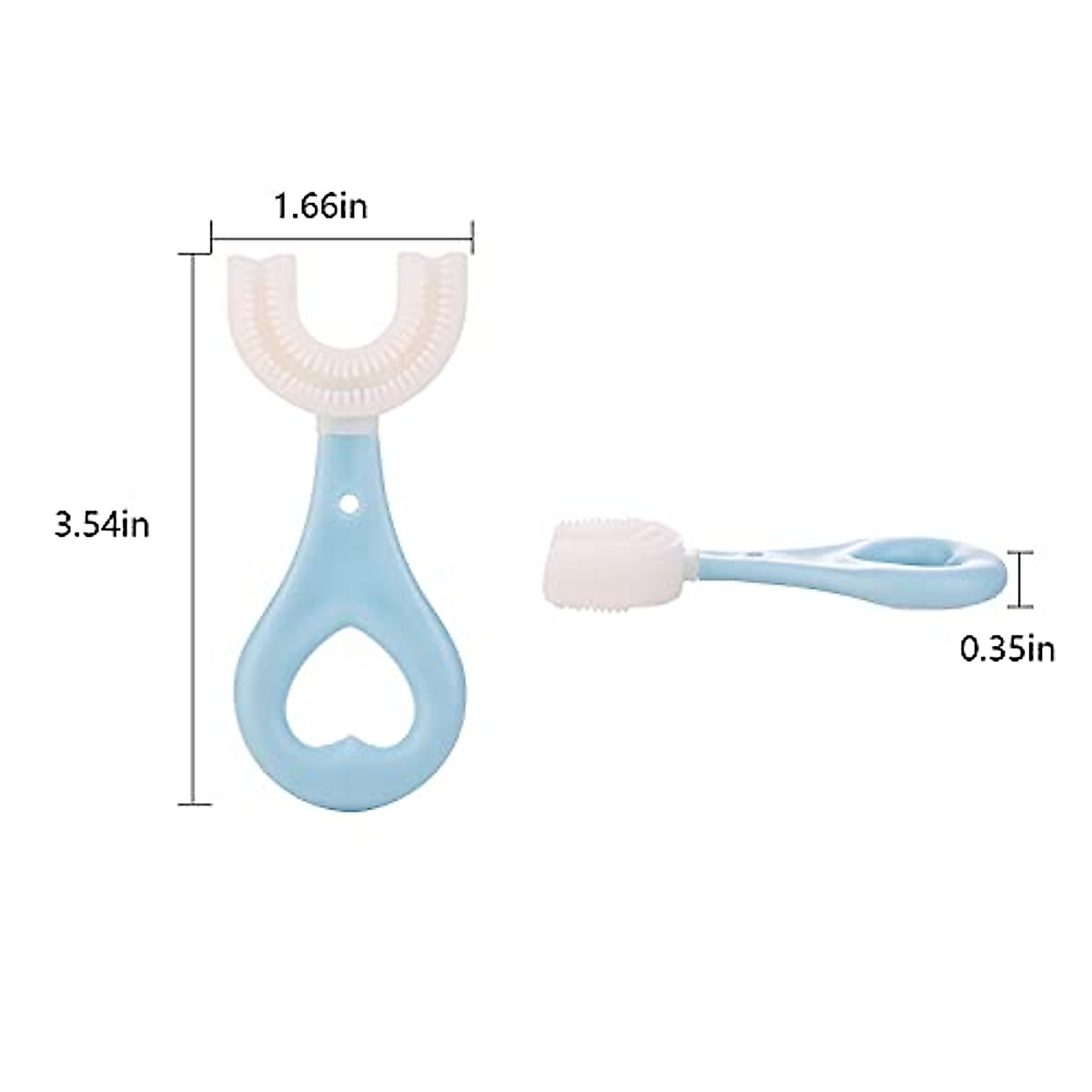 ZPC 2 Pieces of Children's toothbrushes Full Round Children's U-Shaped Toothbrush 360° Oral Cleaning Design for Toddlers and Children Soft Manual Training Toothbrush for 2-6 Years Old Children