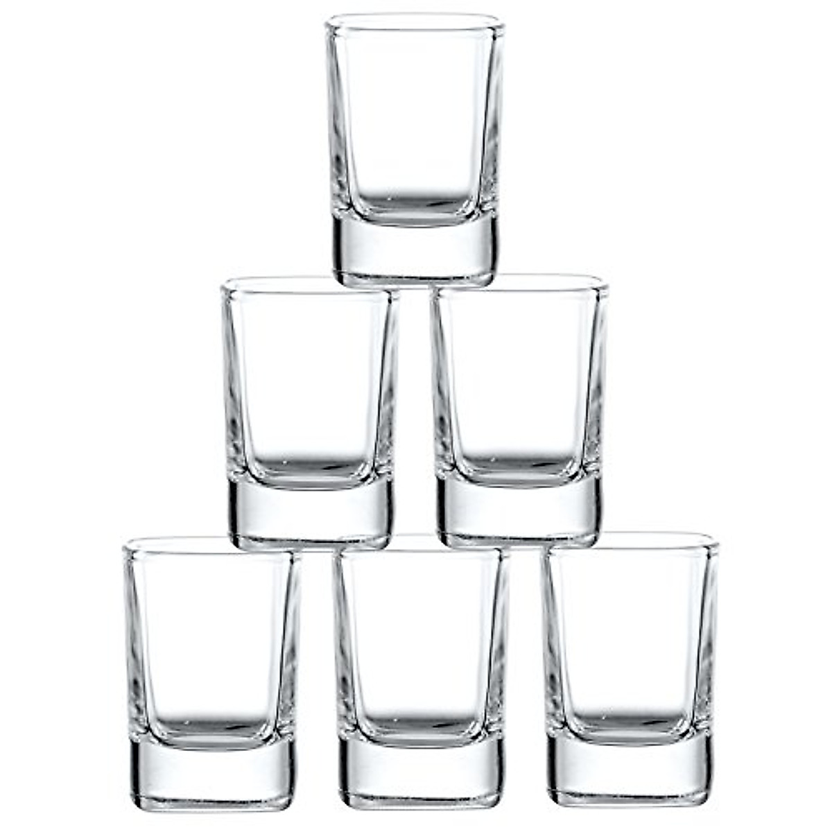 JoyJolt 6-Pack Heavy Base Shot Glass Set, 2-Ounce Shot Glasses