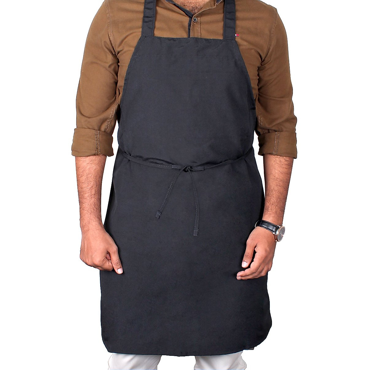 Utopia Wear Chef Kitchen Bib Aprons (2-Pack, Black)