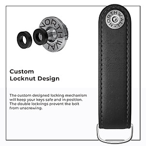Northwall Key Organizer Keychain, 100% Italian Leather Compact Key Holder, Secure Locking Mechanism, Holds up to 7 Keys, (ThorKey Black)