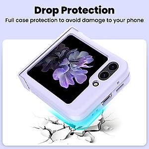 ZCDAYE Case for Samsung Galaxy Z Flip 5, Slim Silky Touch Phone Case Hard PC Shockproof Anti-Yellowing Protective Cover Case for Samsung Z Flip 5 5G 2023, Purple