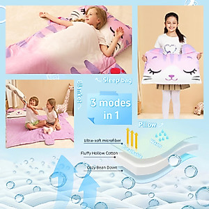 Wbesty Toddler Nap Mat for Kids Sleeping Mat Napping Mats Slumber Bags Foldable and Portable for Boys Girls Kindergarten Daycare Travel Camping,Cat Style