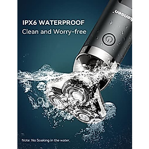 Electric Shavers for Men, KENSEN Electric Razor for Shaving Face, Mens Rotary Shaver Rechargeable Razor for Men, Waterproof Wet & Dry LED Display Cordless Rotary Shaver with Extra Replacement Blade