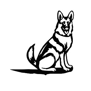 YO-yiHHG Adorable Dog Stake Decoration Yard Garden Outdoor Metal Art Dog Silhouette Decoration Steel Dogs Statue Adorable Ornament Gift (German Shepherd)