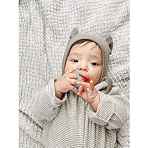 Itzy Ritzy Teensy Teether - Soothing Silicone Hollow Teether Features Flexible, Easy-to-Hold Handle, Hero Pop
