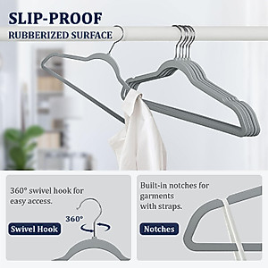 Plastic Hangers 30 Pack Rubber Coated Hangers, Non-Slip and Durable Hangers with Rubber Covering, Space Saving Keeping Closet Organized, Gray