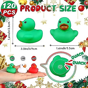 Hiboom Christmas Rubber Ducks Bath Ducks Bulk Squeak Rubber Duckie Bath Toy for Baby Kids Shower Bathtub Pool Party Games Cruise Birthday Christmas Holiday School Classroom(1.4 Inch, 120 Pcs)