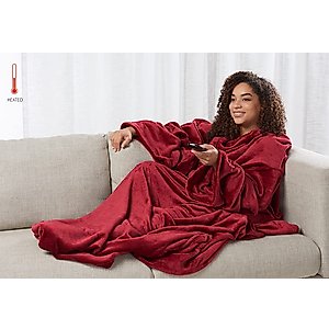 Sharper Image Heated Wearable Blanket - Burgundy