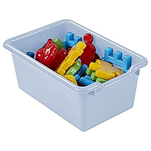 ECR4Kids Scoop Front Storage Bin, Multipurpose Organization, Powder Blue, 5-Piece