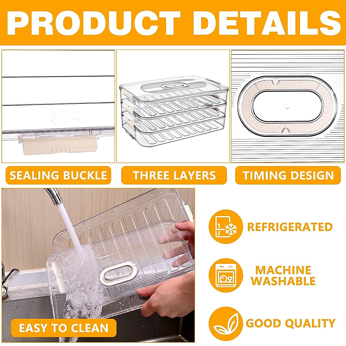Deli Meat Container for Fridge, 3-Layer Lunch Meat Container for Refrigerator, BPA-Free Stackable Food Storage Boxes, Bacon Keeper Fridge Organization with 2 Pcs Serving Tongs for Bacon Ham Cheese