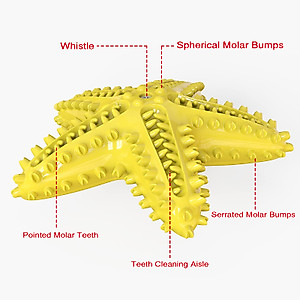 Woleigiao Dog Toys for Aggressive chewers Puppy chew Toys for Teething Squeaky Dog Toys Water Floating Chew Toy for Toothbrush Puppies and Small Dogs (Yellow)