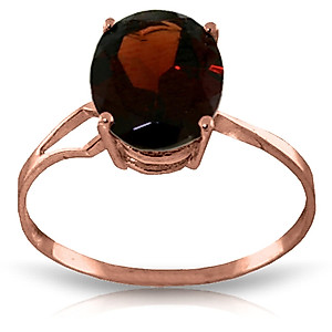 Galaxy Gold GG 14k Rose Gold Ring with Oval-shaped Garnet - Size 5.5