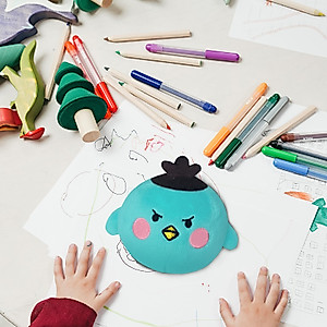 CALEMBOU Anime Plush Keychain for Backpack, Cute Chick Plush Scissor Seven Bird Key Chain Pendant (Angry)