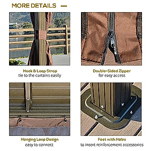 Outsunny 10' x 12' Hardtop Gazebo Canopy with Galvanized Steel Double Roof, Aluminum Frame, Permanent Pavilion Outdoor Gazebo with Netting and Curtains for Patio, Garden, Backyard, Deck, Lawn