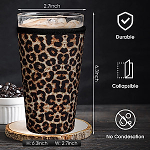 20 Pcs Reusable Iced Coffee Sleeve Neoprene Insulator Cup Sleeve for Cold Beverages Cups Neoprene Holder for Cold and Hot Drinks Fits Coffee Cups (30-32oz, Large)