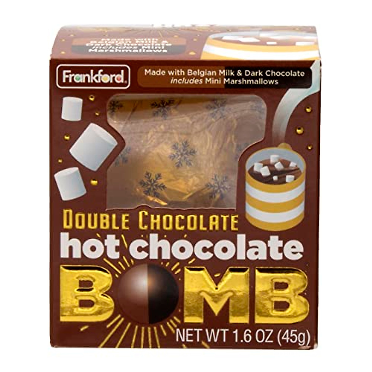 Double Chocolate Hot Chocolate BOMB, 6 Pack of Hot Cocoa Treats, Melting Milk Chocolate Balls Filled with Mini Marshmallows, Easter Basket Stuffer