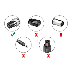 36V 1.8A Female 3-Pin XLR Lead Acid Battery Charger with 3-Prong Inline Power Supply Cord for 36V Boreem Jia, Minimoto, Rad2Go, Electric Scooter, ATV, Go Kart, with 3-Prong Inline Female Connector