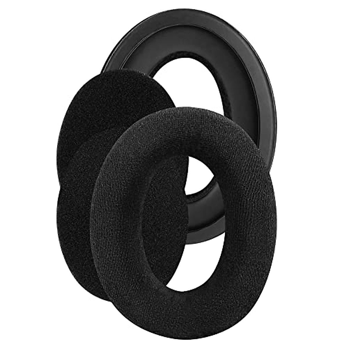 Geekria Comfort Velour Replacement Ear Pads for Sennheiser HD560S, HD515, HD518, HD555, HD558, HD559, HD569, HD579, HD589 Headphones Ear Cushions, Headset Earpads, Ear Cups Repair Parts (Black)