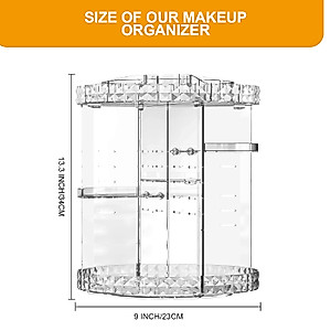 MISERWE Makeup Organizer 360 Degree Rotating 7 Adjustable Layers Large Capacity Cosmetic Organizer Transparent Make Up Organizers and Storage