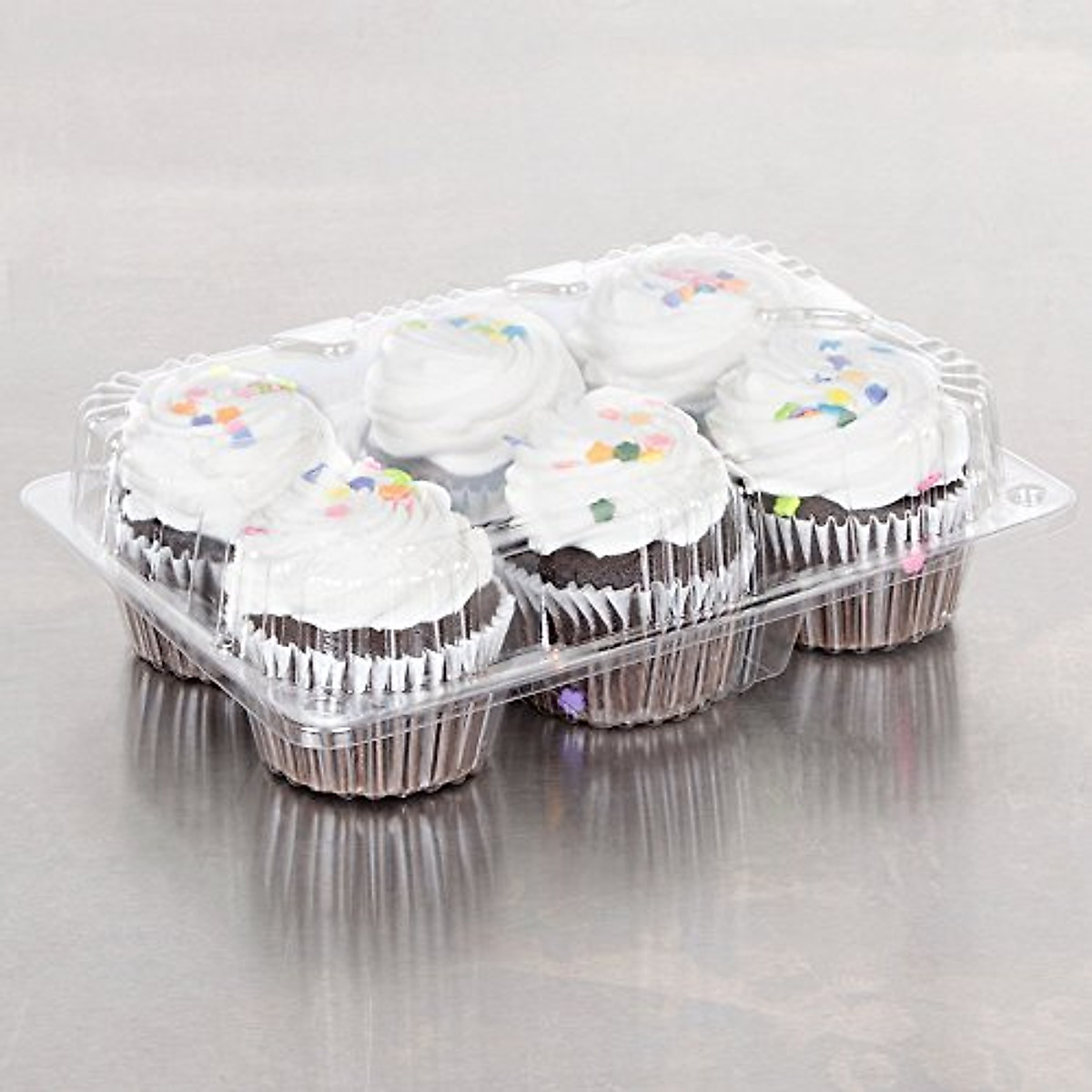 pack of 30 half dozen cupcake containers 6 compartment Clear Cupcake Muffin Containers 4" High for topping Strong Quality 6 cupcake containers plastic disposable 6 cupcake boxes 6 cupcake holder