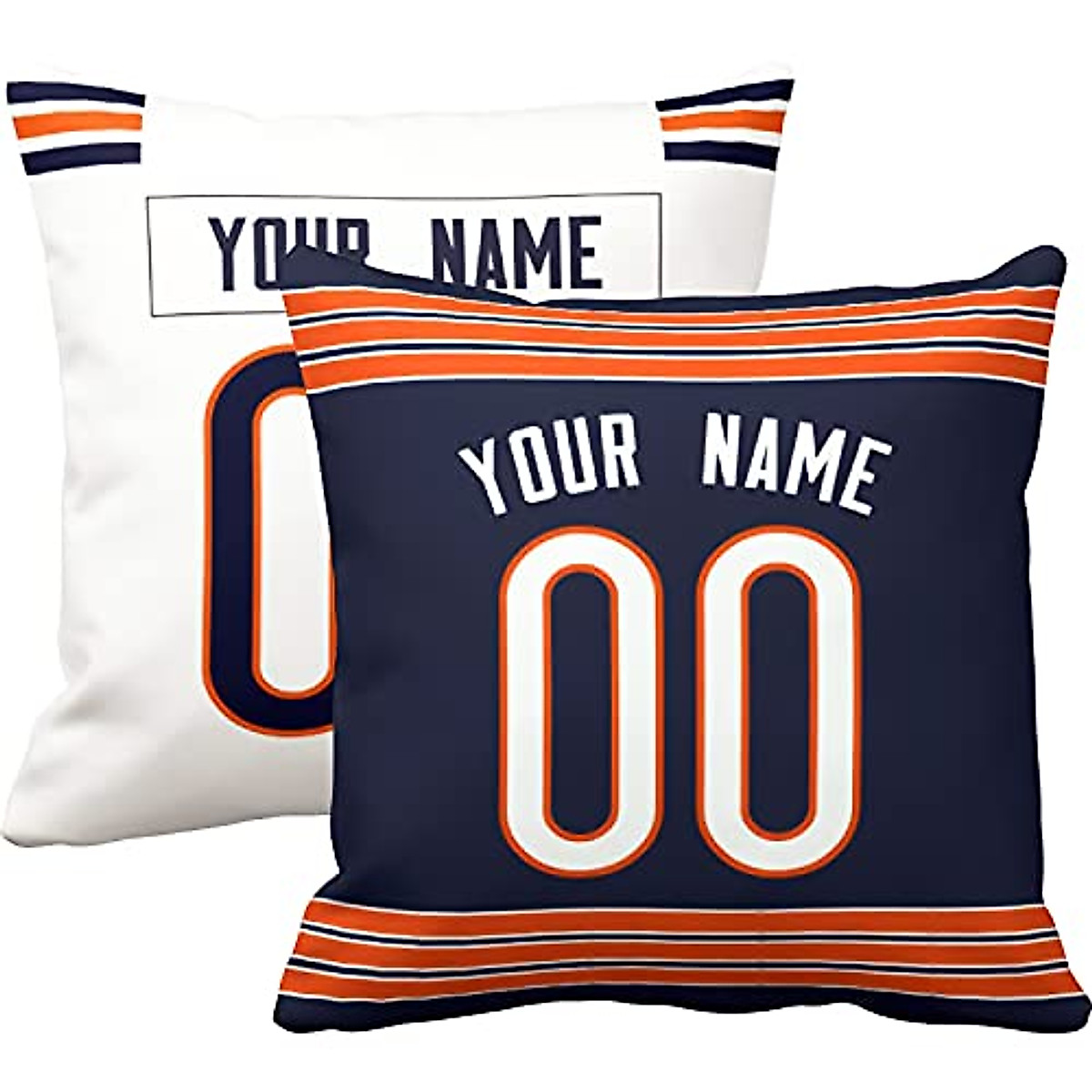 ANTKING Chicago Throw Pillow Custom Any Name and Number for Men Youth Boy Gift 16" x 16", 18" x 18"