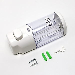 Fengjie Soap Dispenser Wall Mount, 300ml/10oz Hand Liquid Shampoo Shower Gel Dispenser Manual Household Shampoo Conditioner Body Wash Dispenser for Bathroom Kitchen Office