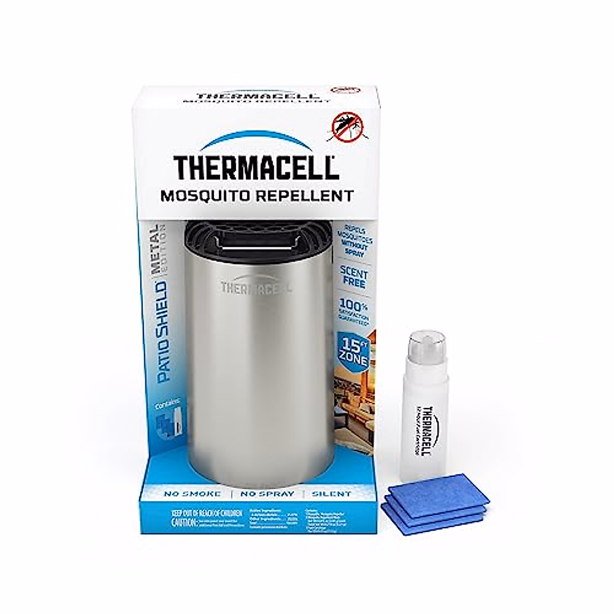 Thermacell Mosquito Repeller Patio Shield; Includes 12-Hour Refill; Highly Effective Mosquito Repellent for Patio; Bug Spray Alternative; Scent Free; No Candles or Flames
