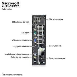 Dell OptiPlex 990 USFF Desktop Computer PC, Intel Quad Core i7-2600S up to 3.8GHz, 16G DDR3, 256G SSD, WiFi, BT, DP, VGA, Windows 10 Pro 64 Bit-Multi-Language Supports English/Spanish/French(Renewed)