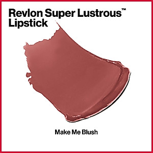 Revlon Super Lustrous Lipstick, Creamy Formula For Soft, Fuller-Looking Lips, Moisturized Feel, Make Me Blush, 0.15 oz